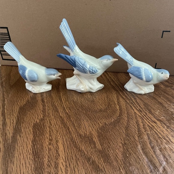 Accents | Trio Of Vintage Ceramic Light Blue Birds By Dresden | Poshmark